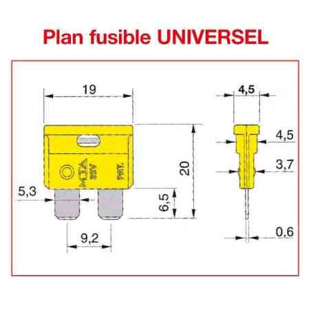 FUSESUNIVERSAL fuse SAE J 1284 / DIN 72581 - ISO 8820 A PLUG 25 AMP