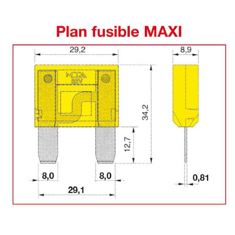 MAXI SAE J 1888 - ISO 8820 20A fuse