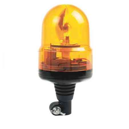 Orange beacon on unbreakable flexible rod - 12/24 volts